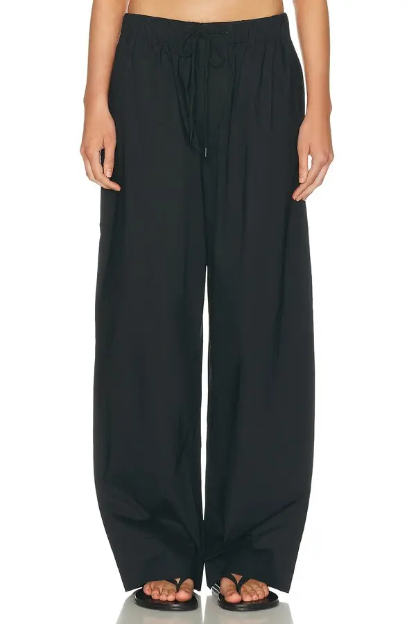 SKIMS Swiss Cotton Sateen Oversized Drawstring Pant - Onyx