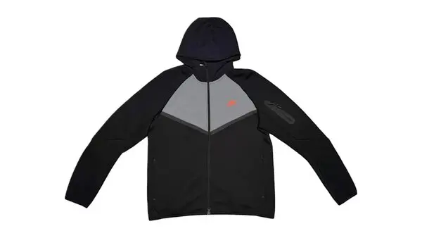 Nike Sportswear Tech Fleece Windrunner Full Zip Hoodie - Black/smoke Grey/bright Crimson