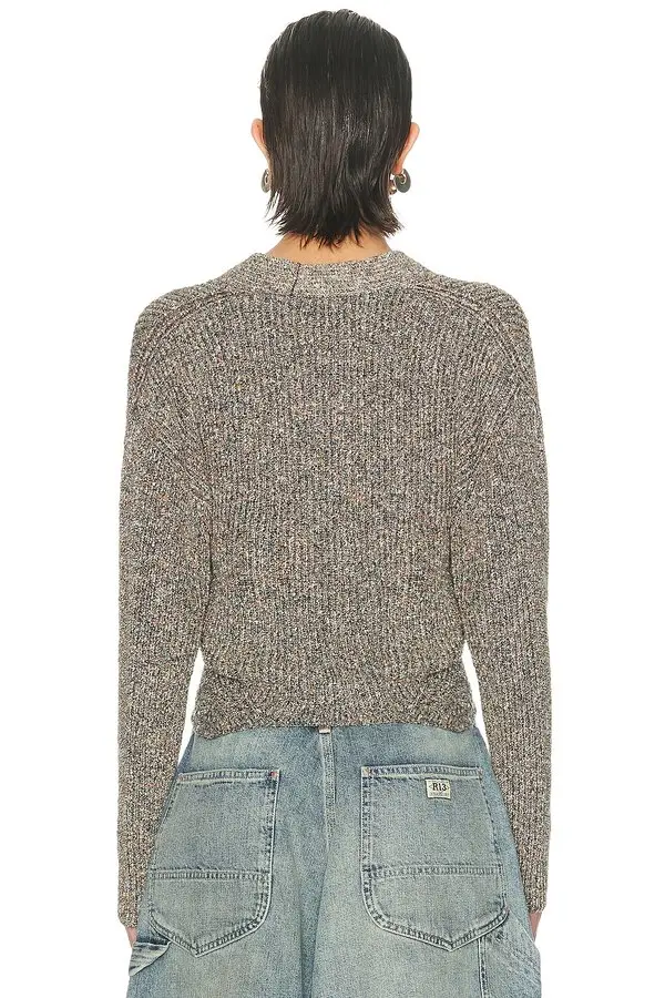 R13 Split Hem Ribbed Cardigan
