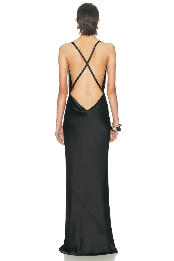 Norma Kamali Cross Back Bias Gown