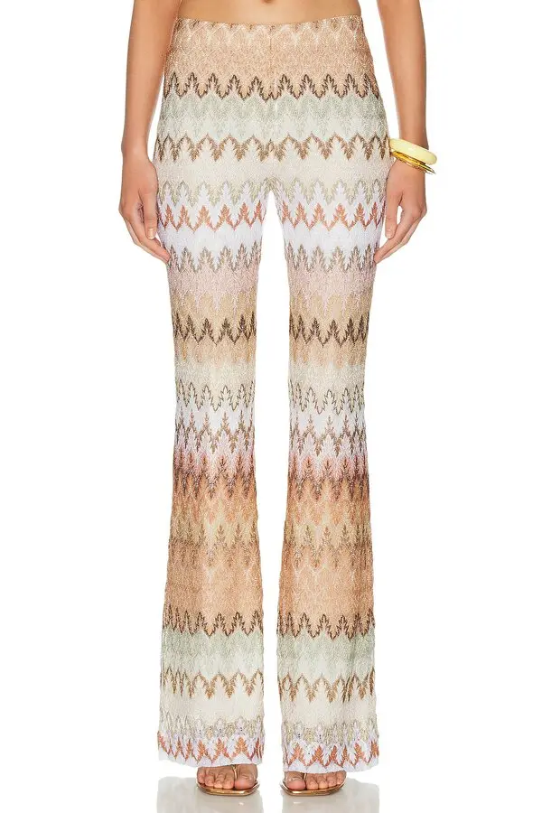 Missoni Flare Trouser - Multi Beige, Red, & White