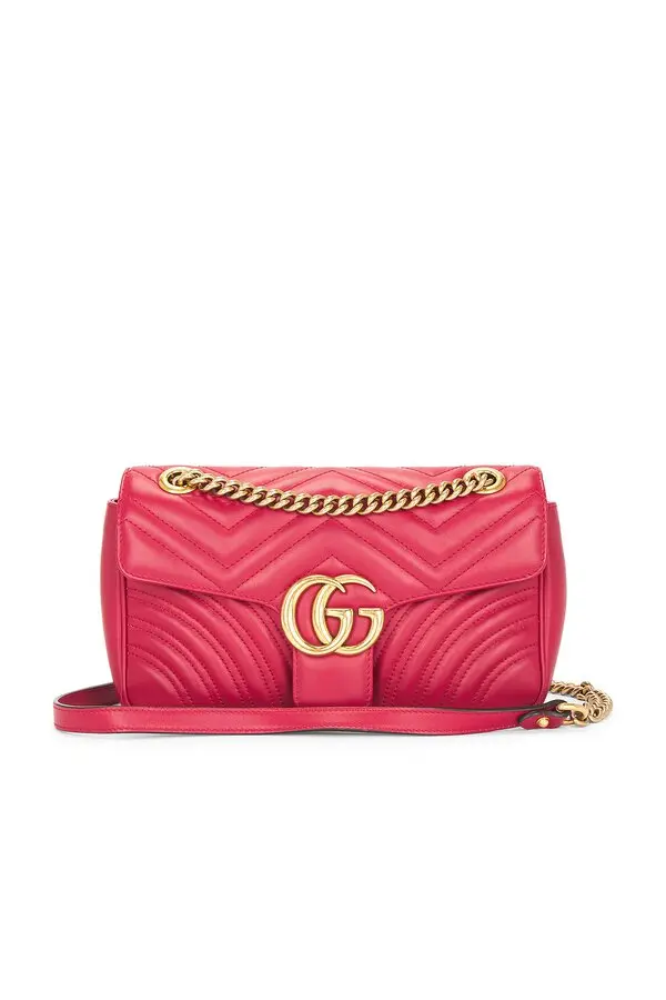 Gucci Gg Marmont Shoulder Bag - Hibiscus Red