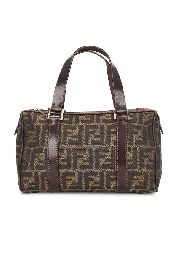 Fendi Zucca Boston Bag - Brown