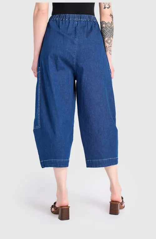 Alembika Bold Barrel Capri Pants - Denim