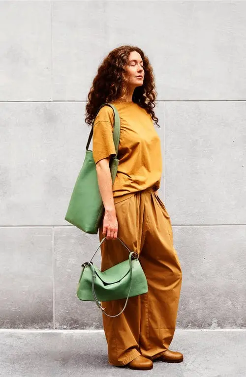 TUSK Ani Satchel In Italian Pebble Grain Leather