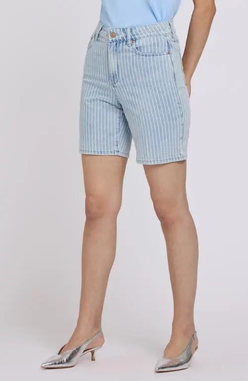 NYDJ Erin High Waist Denim Shorts - Azure Stripe