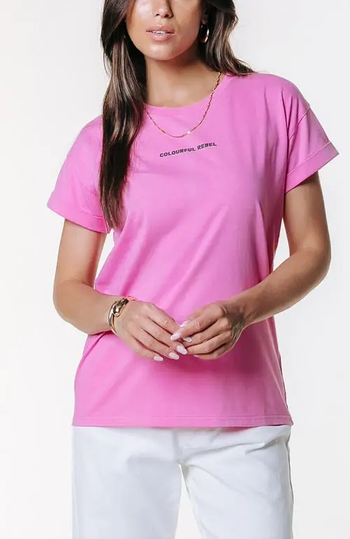 COLOURFUL REBEL Uni Logo Boxy Tee - Pink