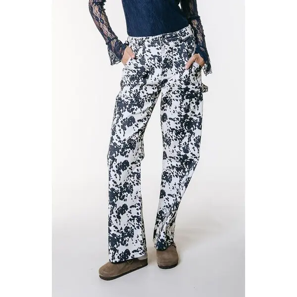 COLOURFUL REBEL Tinsley Cow Denim Worker Pant - Blue