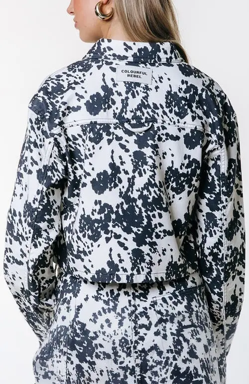 COLOURFUL REBEL Olle Cow Cropped Worker Blouse
