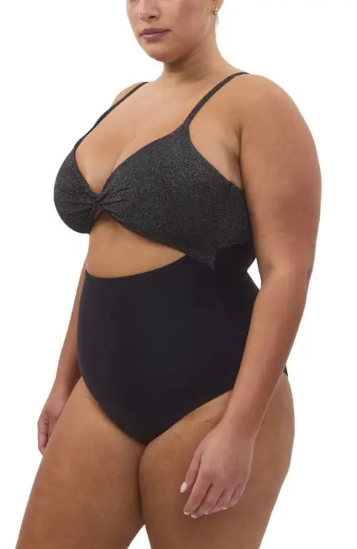 BILIBLOND Lurex One-piece Swimsuit With V-neck And Cut-out Detail