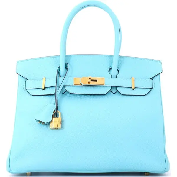 Hermès Birkin Handbag Blue Epsom With Gold Hardware 30 - Bleu Atoll