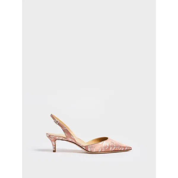 Marion Parke Classic Slingback 45 In Silk - Blush Leopard