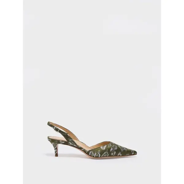 Marion Parke Classic Slingback 45 In Silk - Green Leopard