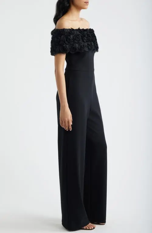 Eliza J Rosette Off-the-shoulder Wide-leg Jumpsuit