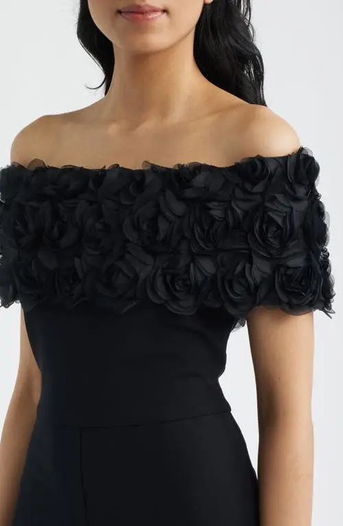 Eliza J Rosette Off-the-shoulder Wide-leg Jumpsuit