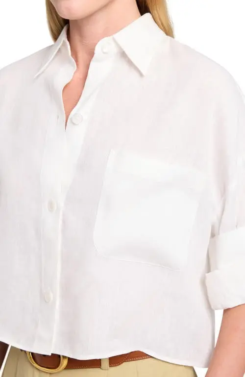 TWP Next Ex Crop Linen Button-up Shirt - White