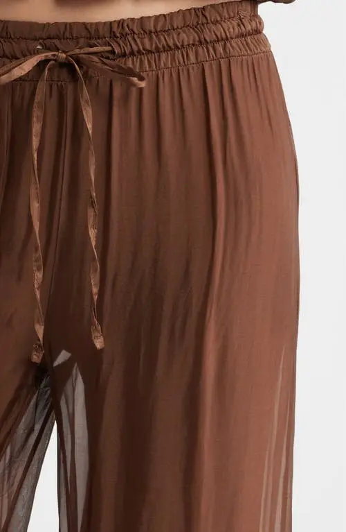 Deluc Strada Wide Leg Drawstring Pants - Chocolate