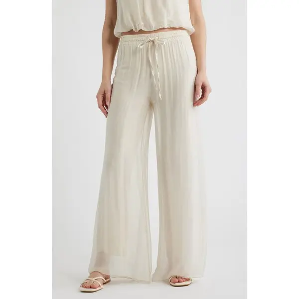 Deluc Strada Wide Leg Drawstring Pants - Ecru