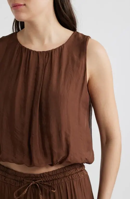 Deluc Strada Bubble Sleeveless Top - Chocolate