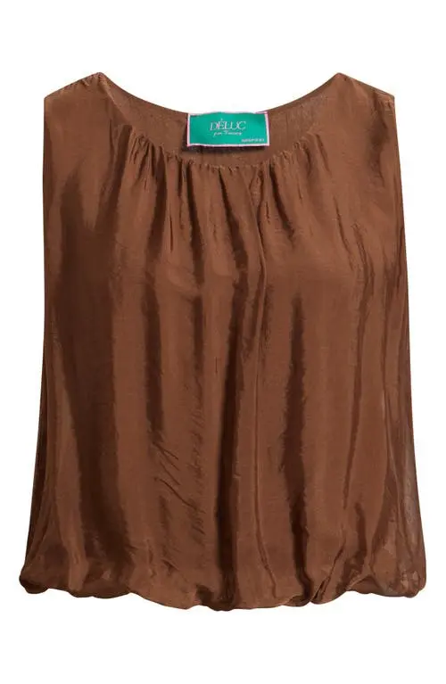 Deluc Strada Bubble Sleeveless Top - Chocolate