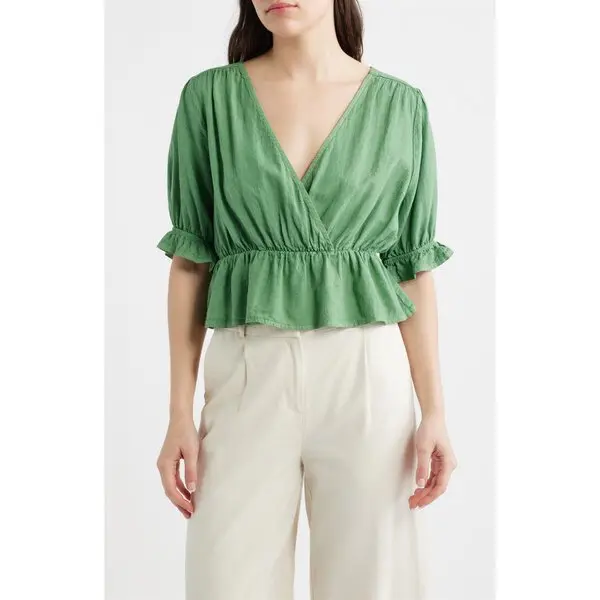 Deluc Felice Peplum Top - Green