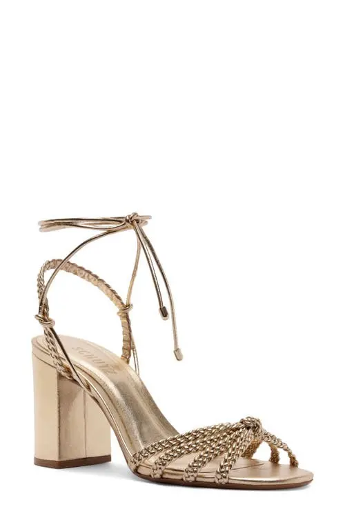 Schutz Adele Ankle Strap Sandal - Platinum