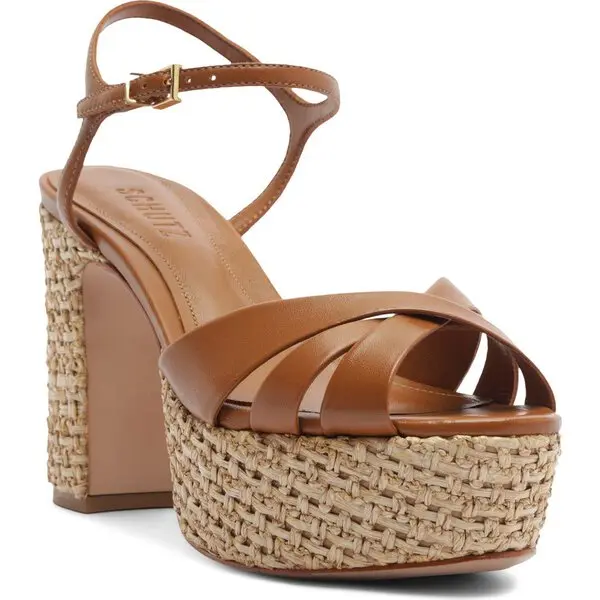 Schutz Keefa Ankle Strap Sandal - Burnt Honey