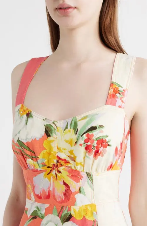 Vince Camuto Floral Print Fit & Flare Midi Dress
