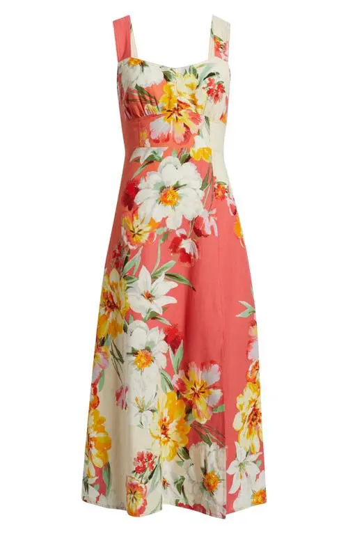 Vince Camuto Floral Print Fit & Flare Midi Dress