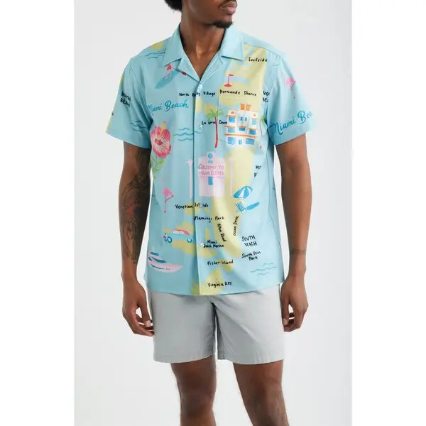 MAVRANS Collins Ave Weekend Camp Shirt - Blue