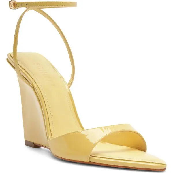 Schutz Elodie Ankle Strap Wedge Sandal - New Yellow