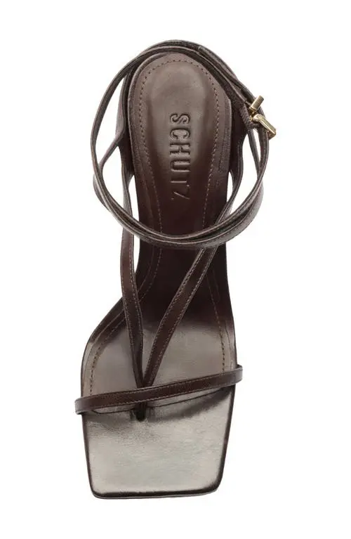 Schutz Amalfi Ankle Strap Sandal - Root Brown