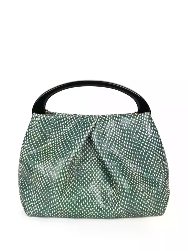 Dries Van Noten Snakeskin-printed Tote Bag - Green