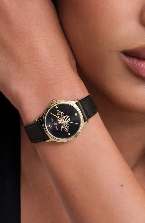OLIVIA BURTON Classic Bee Leather Strap Watch
