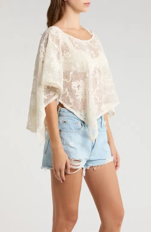 PACSUN Floral Openwork Poncho