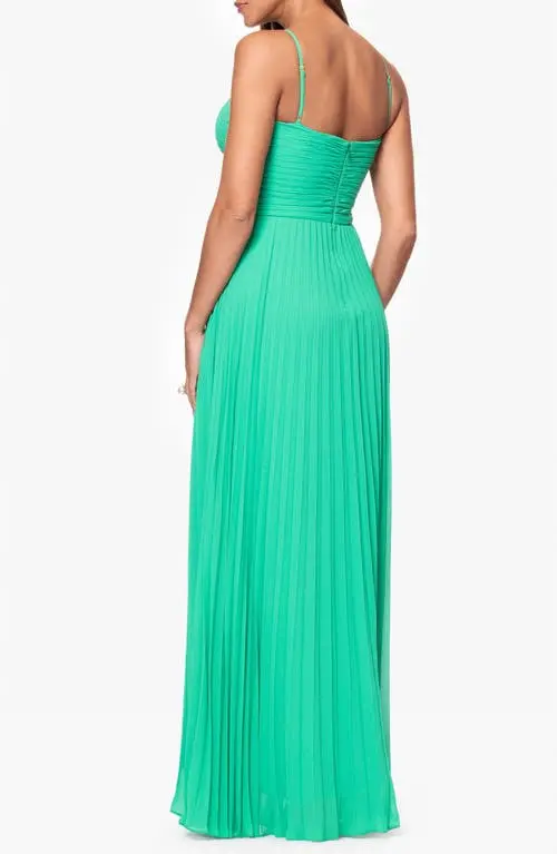 XSCAPE EVENINGS Pleated Chiffon Gown