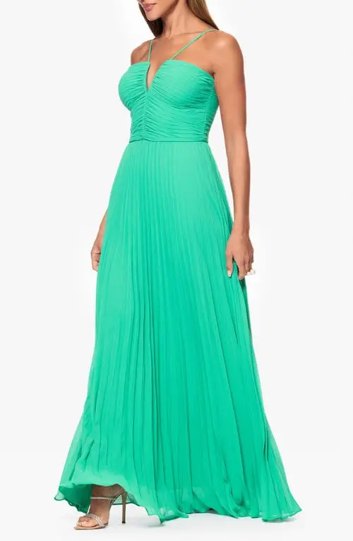 XSCAPE EVENINGS Pleated Chiffon Gown
