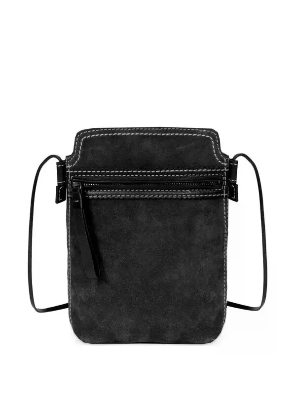 Dries Van Noten Suede Phone Pouch - Black