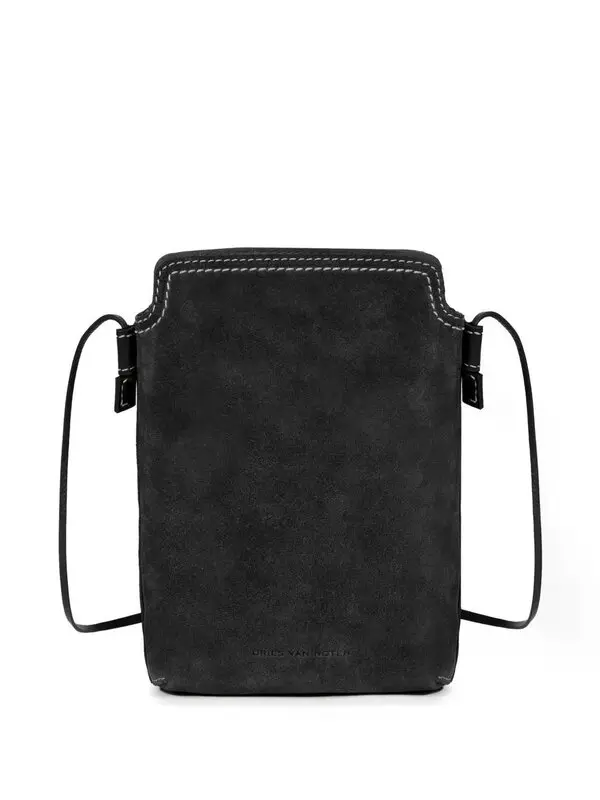 Dries Van Noten Suede Phone Pouch - Black