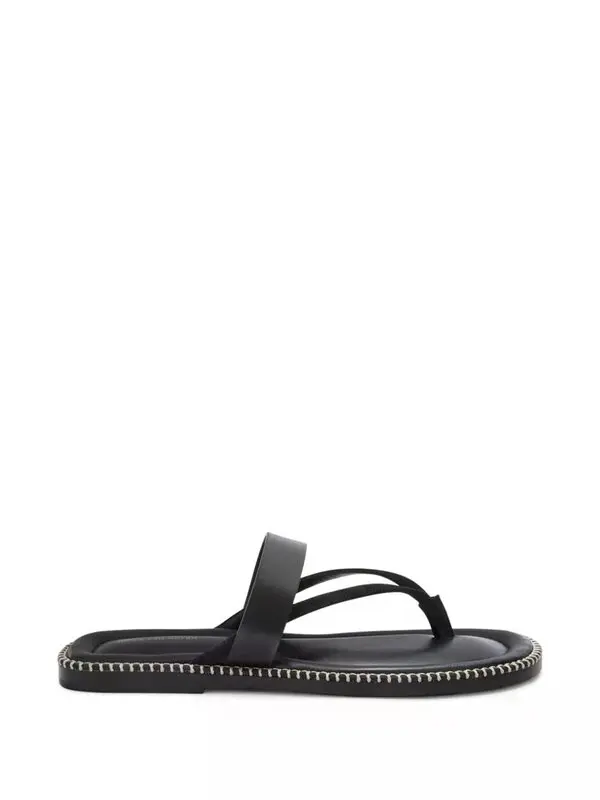 Dries Van Noten Stitched Leather Sandals - Black
