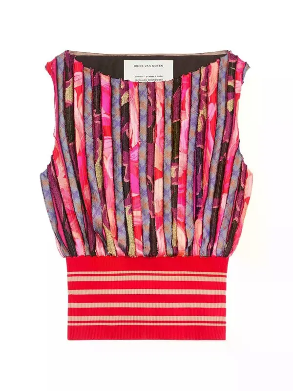 Dries Van Noten Sleeveless Striped Top - Pink