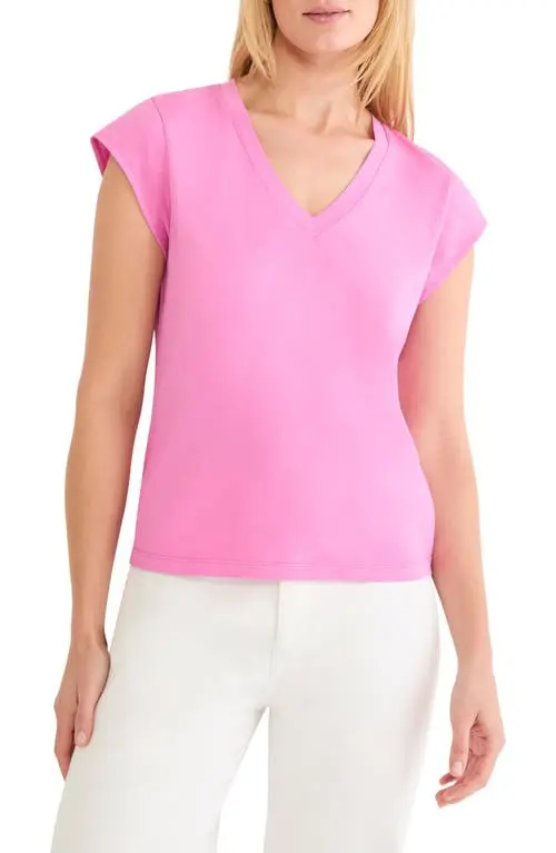 NIC+ZOE Cap-sleeve V-neck Top - Crocus