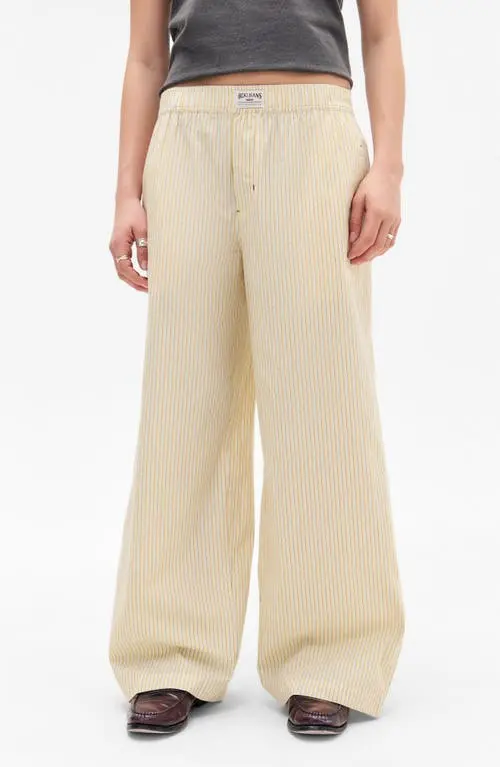 BDG URBAN OUTFITTERS Stripe Cotton Straight Leg Pants - Yellow