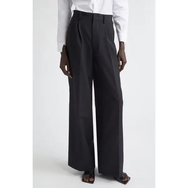 Junya Watanabe High-waisted Wide-leg Pleated Pants - Black
