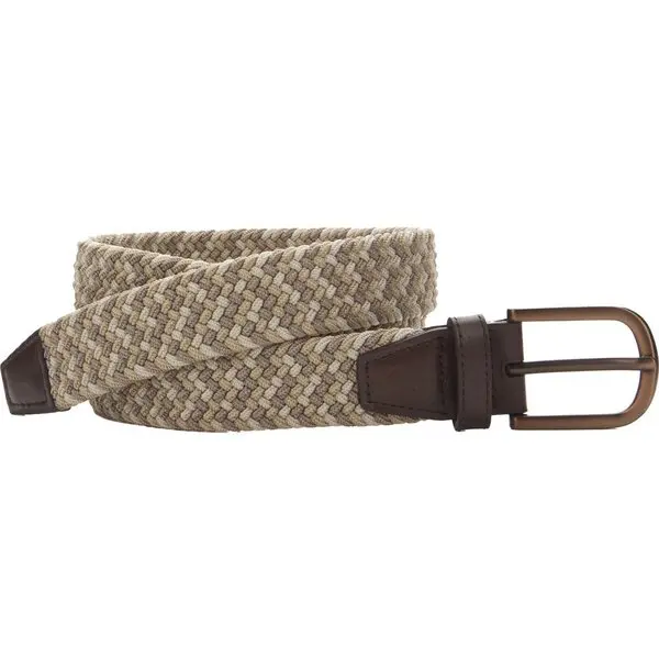 Johnston & Murphy Woven Stretch Knit Belt - Tan Multi