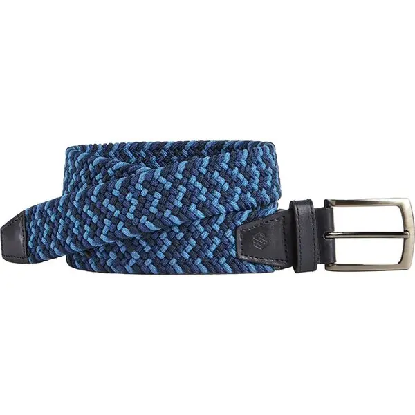 Johnston & Murphy Woven Stretch Knit Belt - Navy Multi