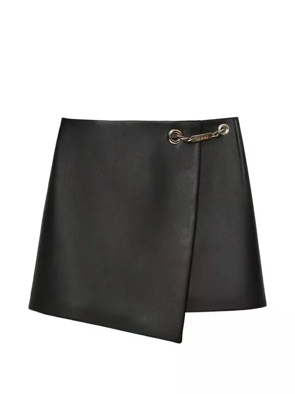 John Richmond Chain-detail Leather Shorts - Black