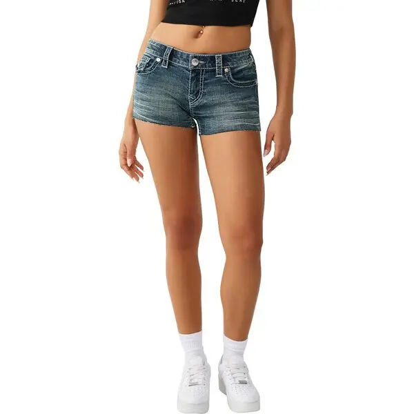True Religion Joey Raw Hem Denim Shorts - Dandelion Fade