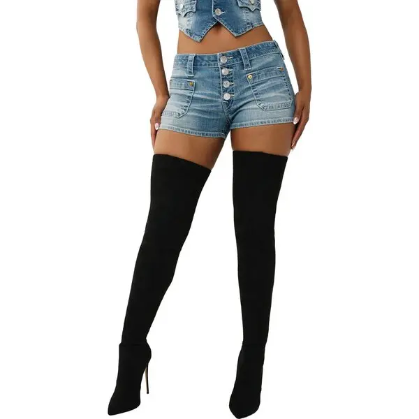 True Religion Patch Pocket Denim Shorts