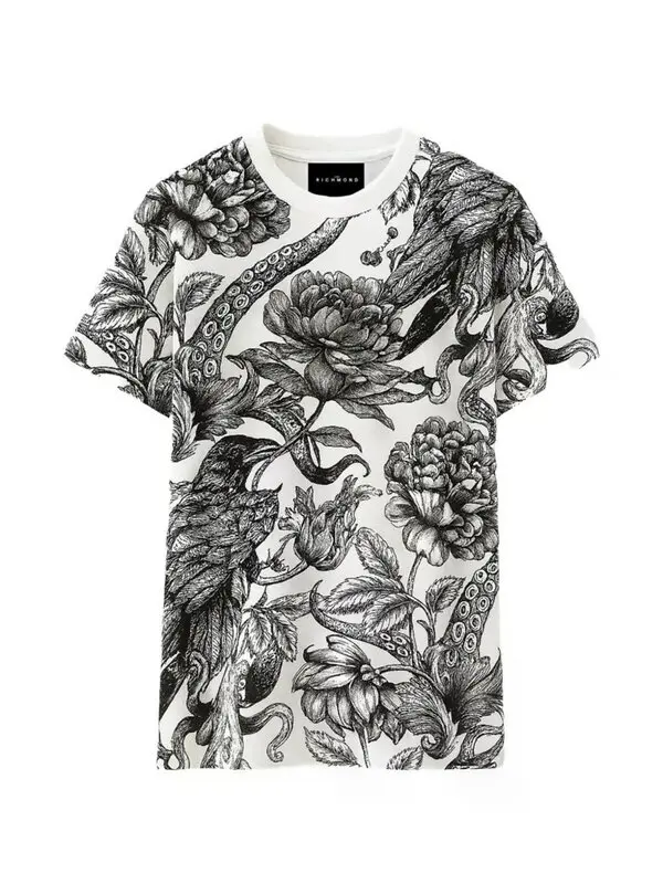 John Richmond Floral-print T-shirt - White
